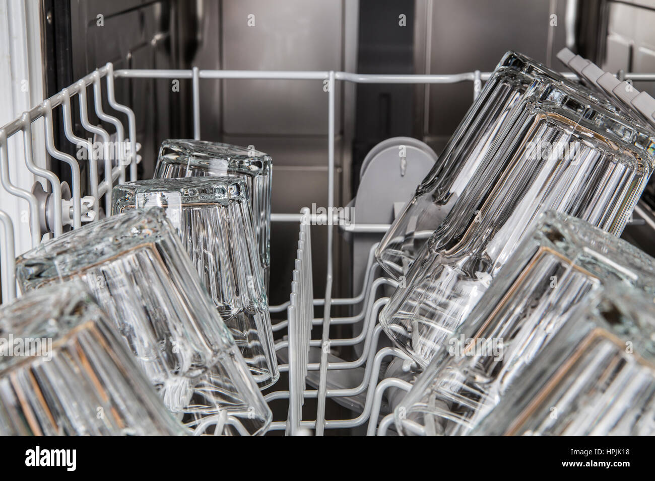 Shiny clean transparent glasses after washing Stock Photo - Alamy