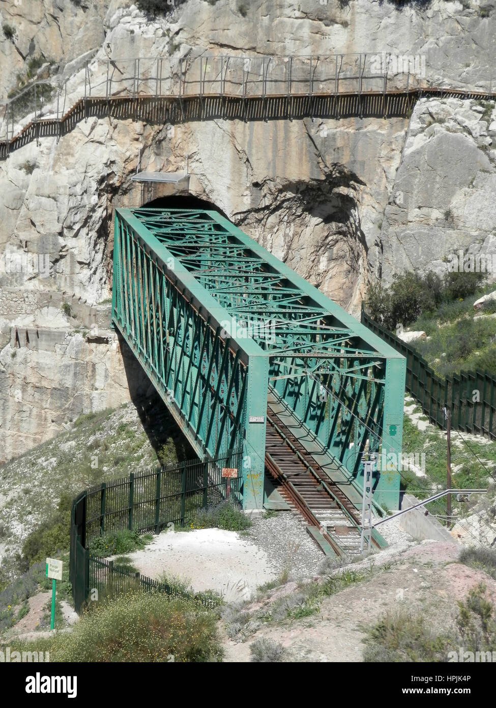 Green railway bridge at El Chorro, featured in Van Ryan's Express movie ...