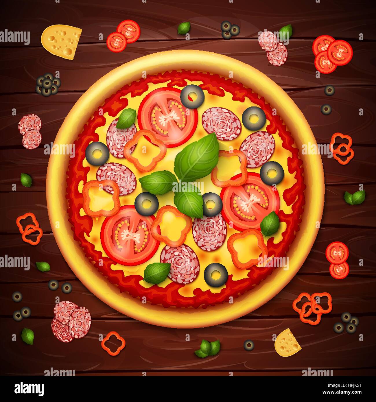 Pizza full view Stock Vector Images - Alamy