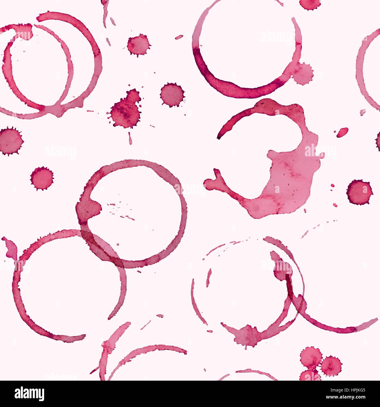 Wine stains vector seamless pattern on light pink background, backdrop ...
