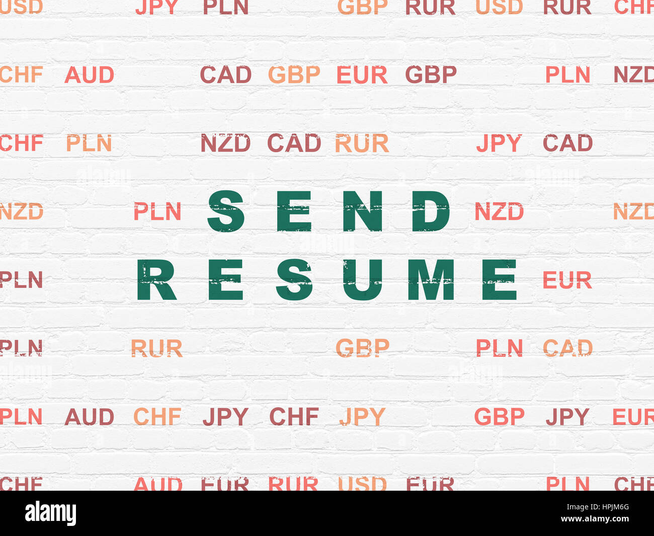 Business concept: Send Resume on wall background Stock Photo - Alamy