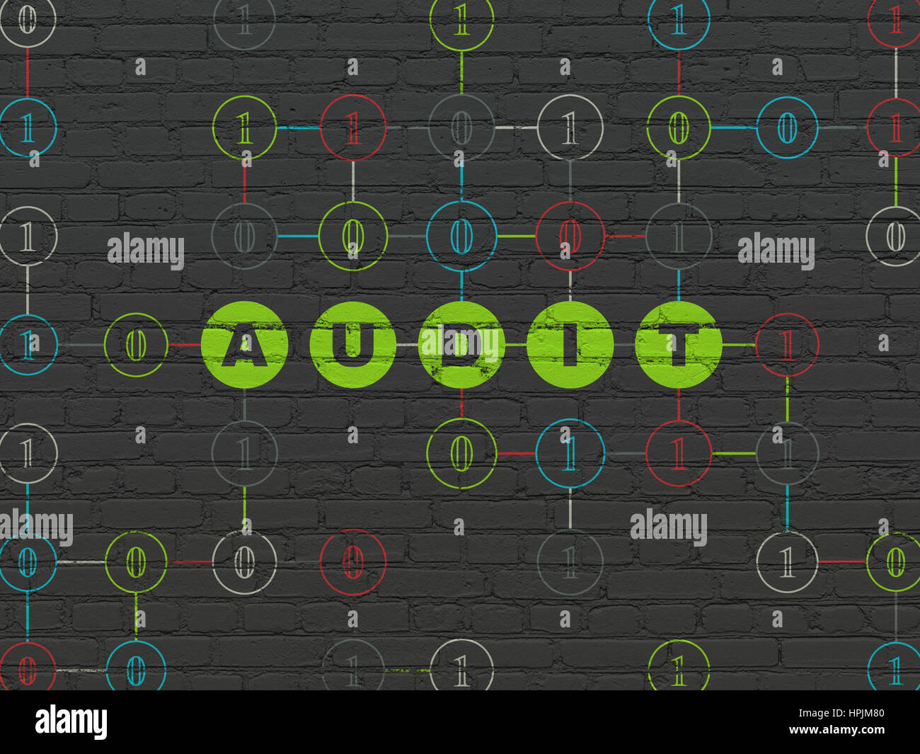 Business concept: Audit on wall background Stock Photo - Alamy