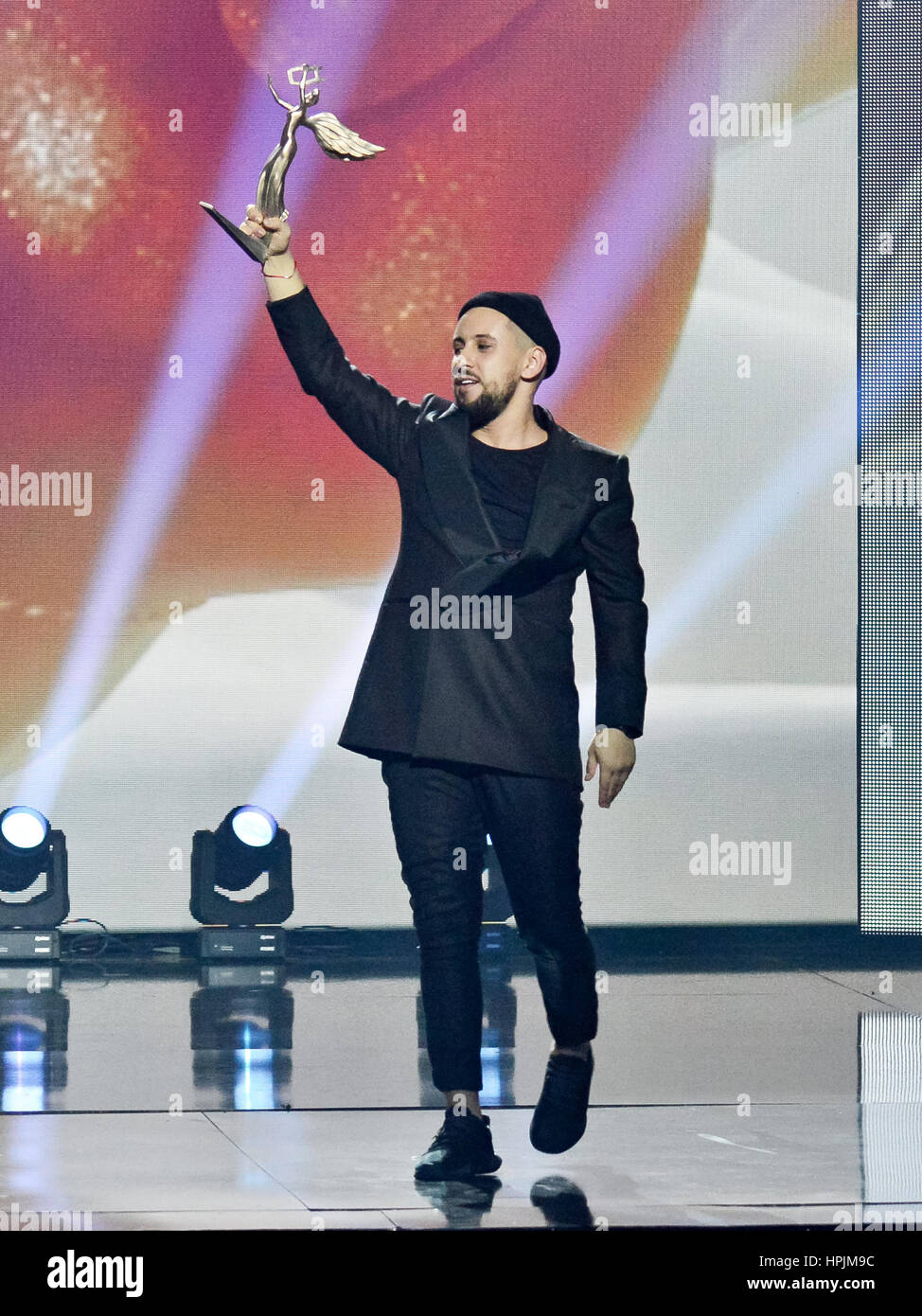 Kyiv, Ukraine. 14th Feb, 2017. Singer Dmitry Monatik during Ukrainian ...