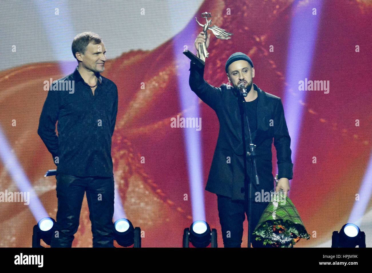 Kyiv, Ukraine. 14th Feb, 2017. Singer Dmitry Monatik during Ukrainian ...