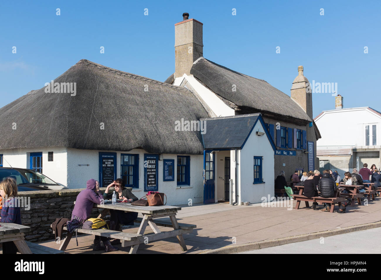 The Start Bay Inn at Slapton which specialises in fish and chips Stock ...