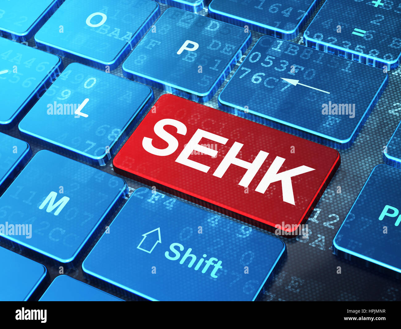 Stock market indexes concept: SEHK on computer keyboard background ...