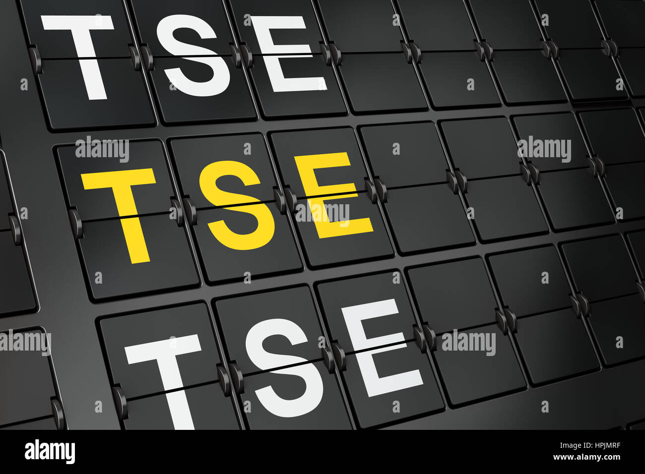 Stock market indexes concept: TSE on airport board background Stock ...