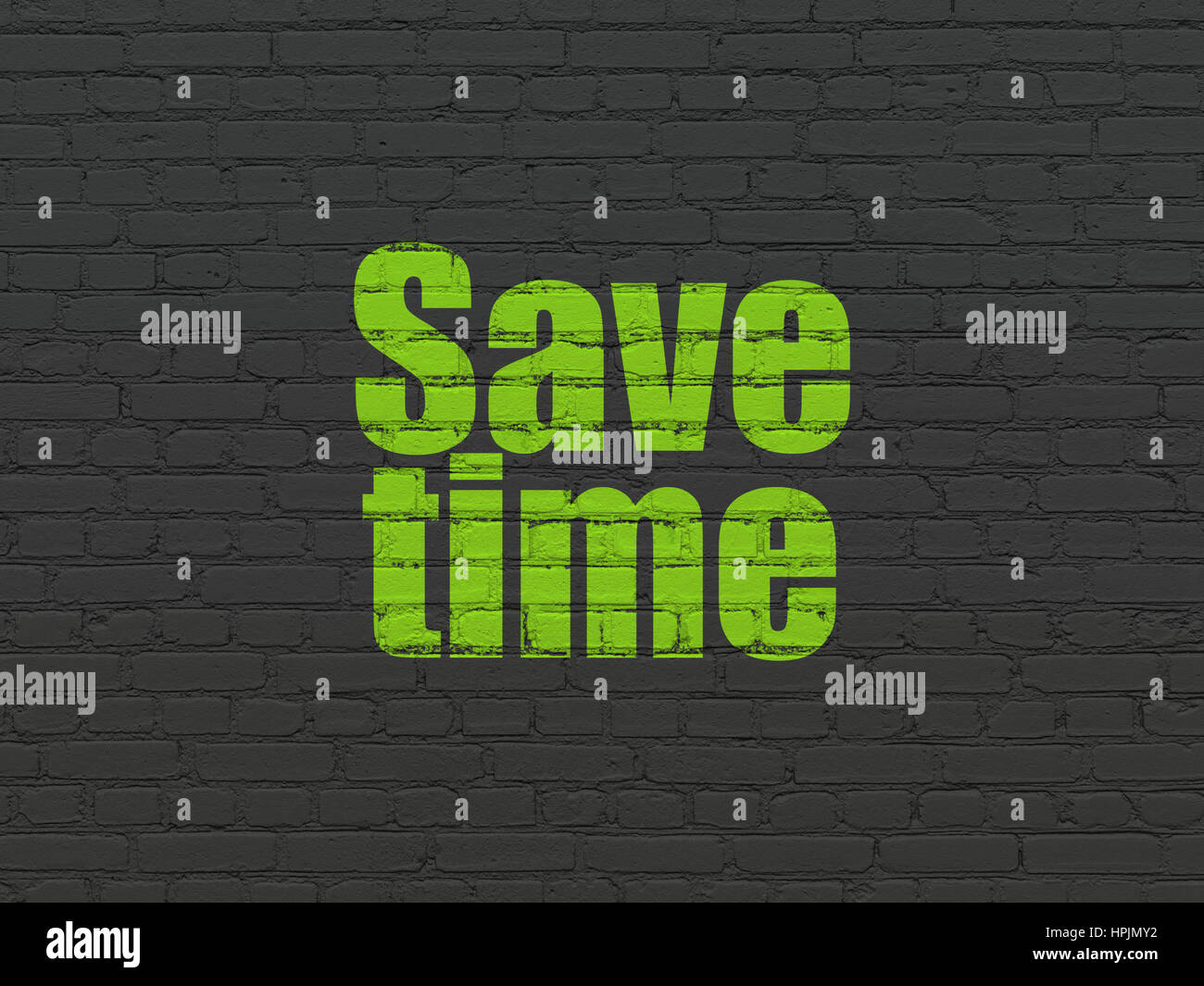 Timeline concept: Save Time on wall background Stock Photo - Alamy