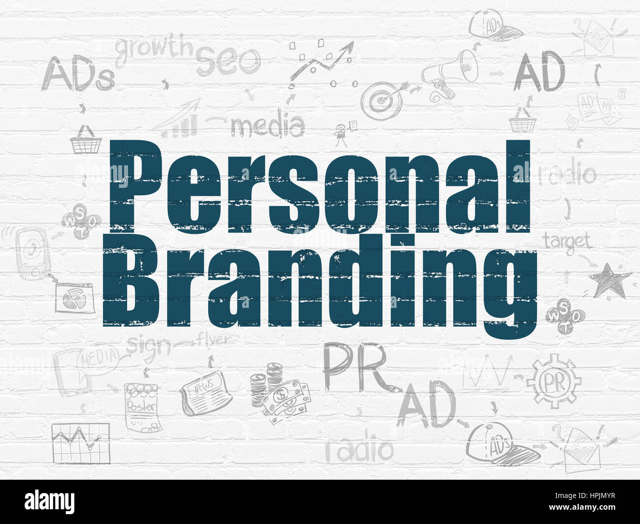 Marketing concept: Personal Branding on wall background Stock Photo - Alamy