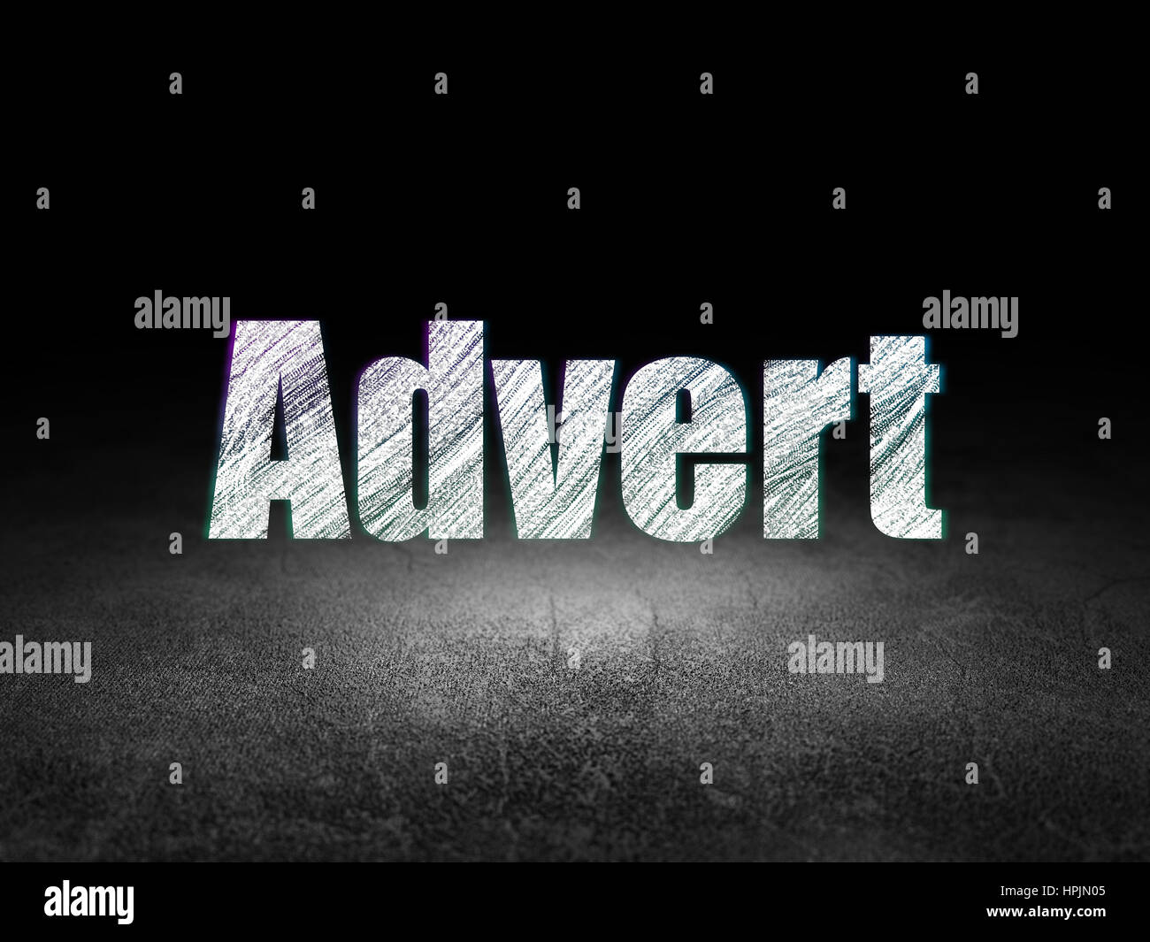 Marketing concept: Advert in grunge dark room Stock Photo - Alamy