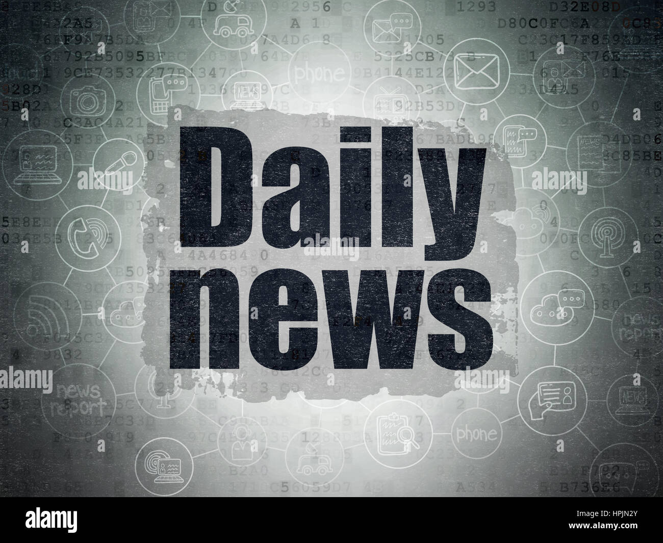 News concept: Daily News on Digital Data Paper background Stock Photo ...