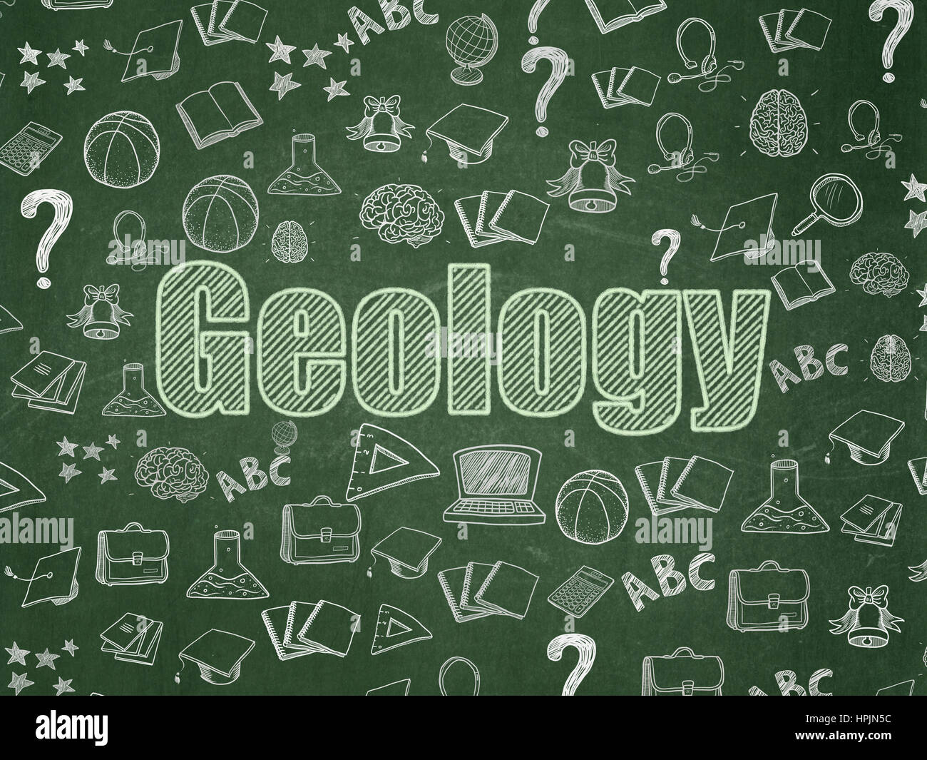 Studying concept: Geology on School board background Stock Photo - Alamy