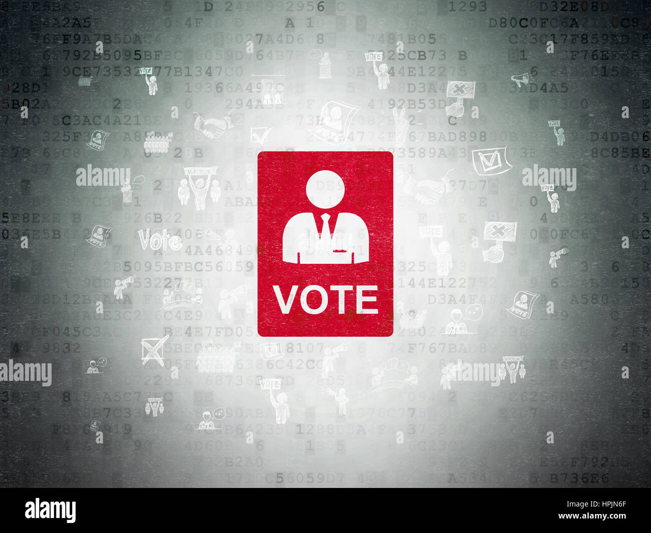 Politics concept: Ballot on Digital Data Paper background Stock Photo ...