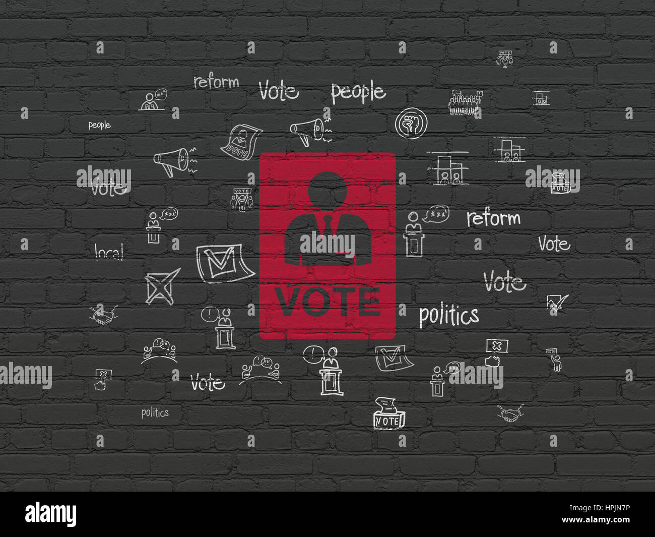 Political concept: Ballot on wall background Stock Photo - Alamy