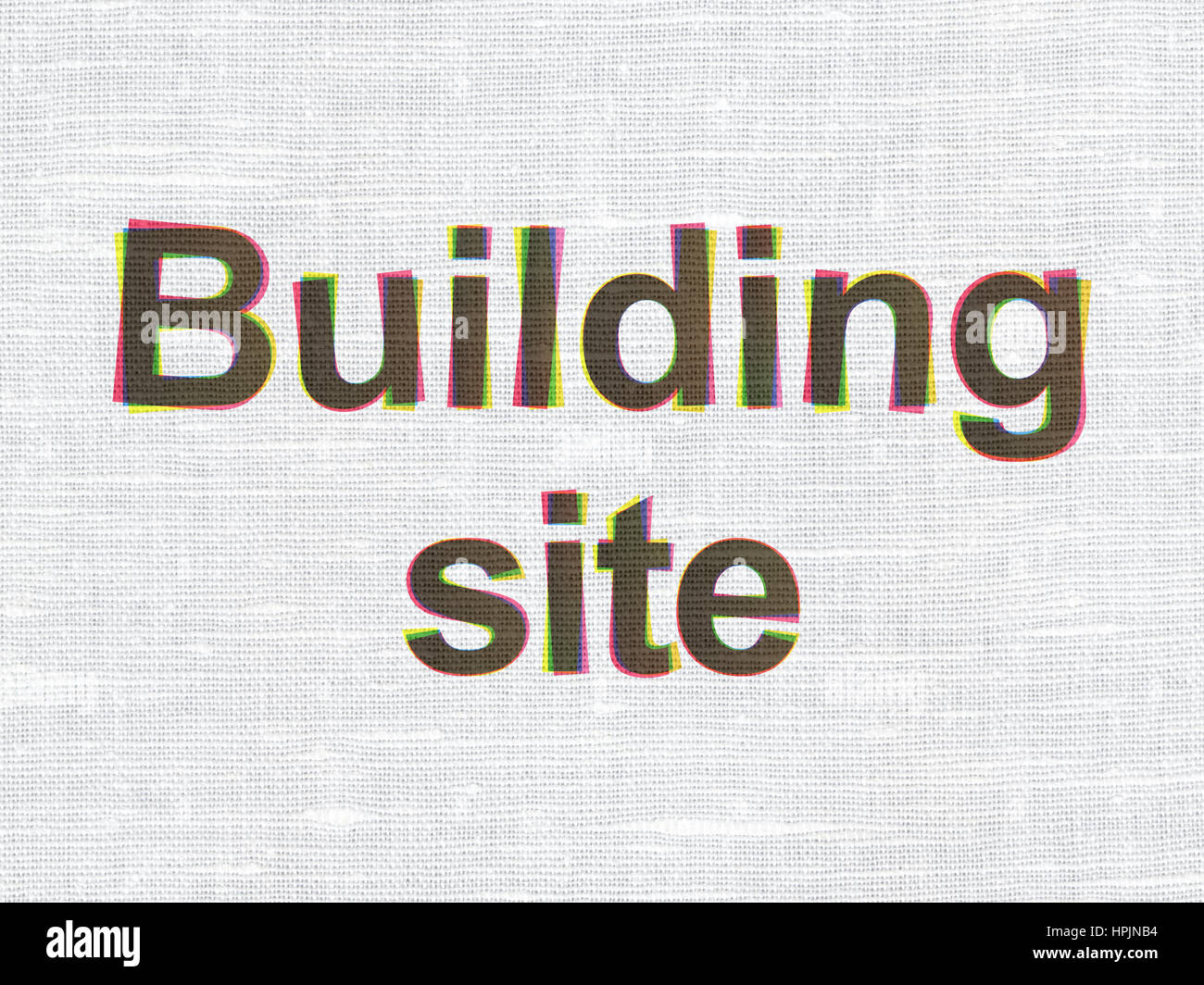 Building construction concept: Building Site on fabric texture ...