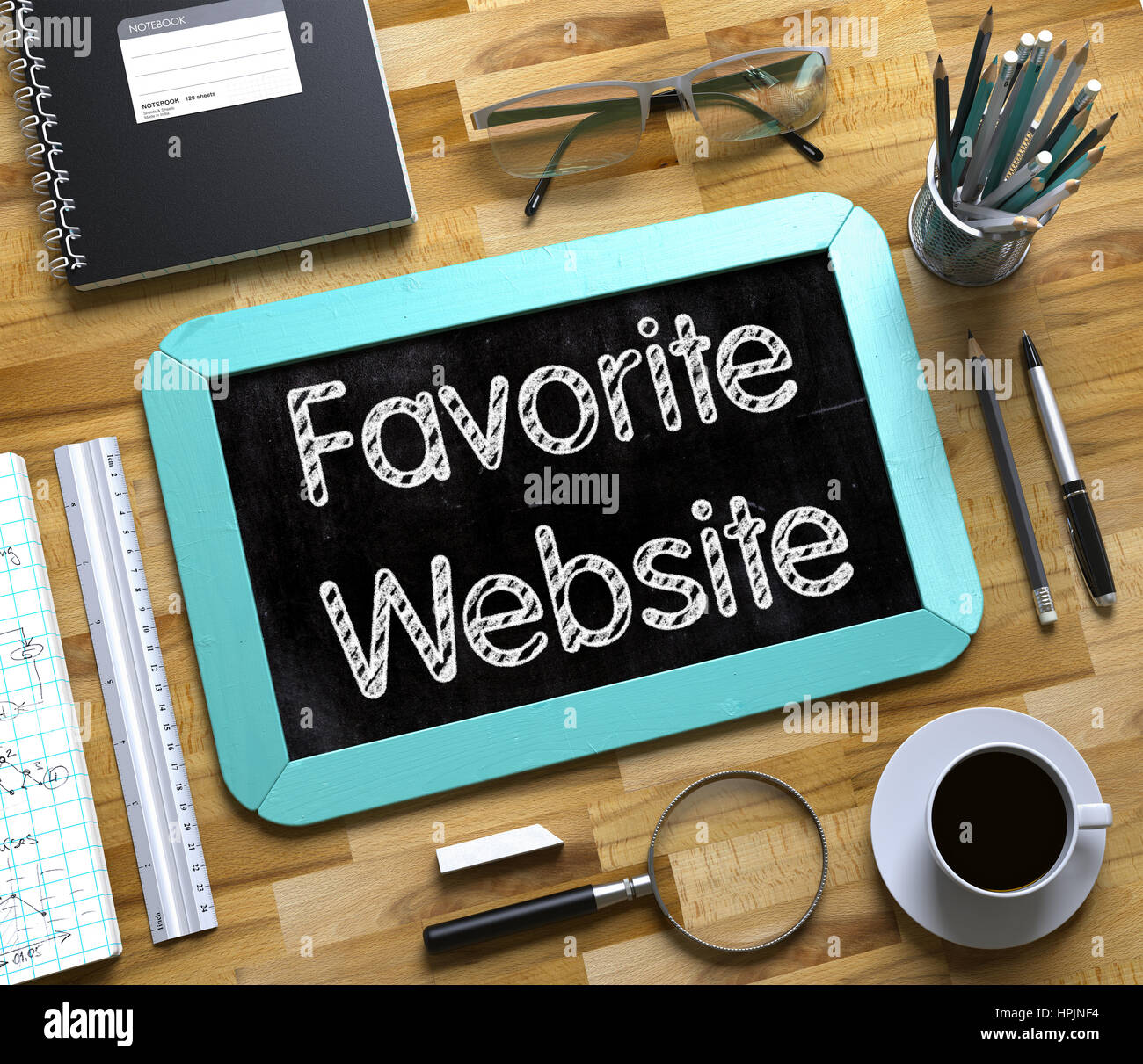 Favorite Website on Small Chalkboard. 3D Stock Photo - Alamy