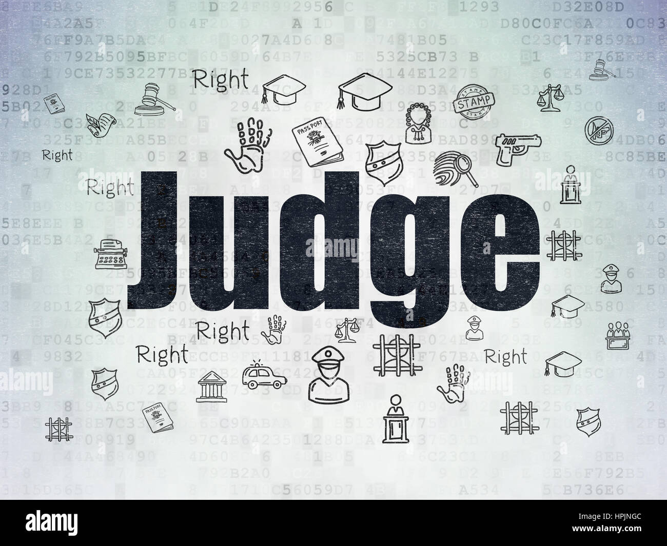 Law concept: Judge on Digital Data Paper background Stock Photo - Alamy