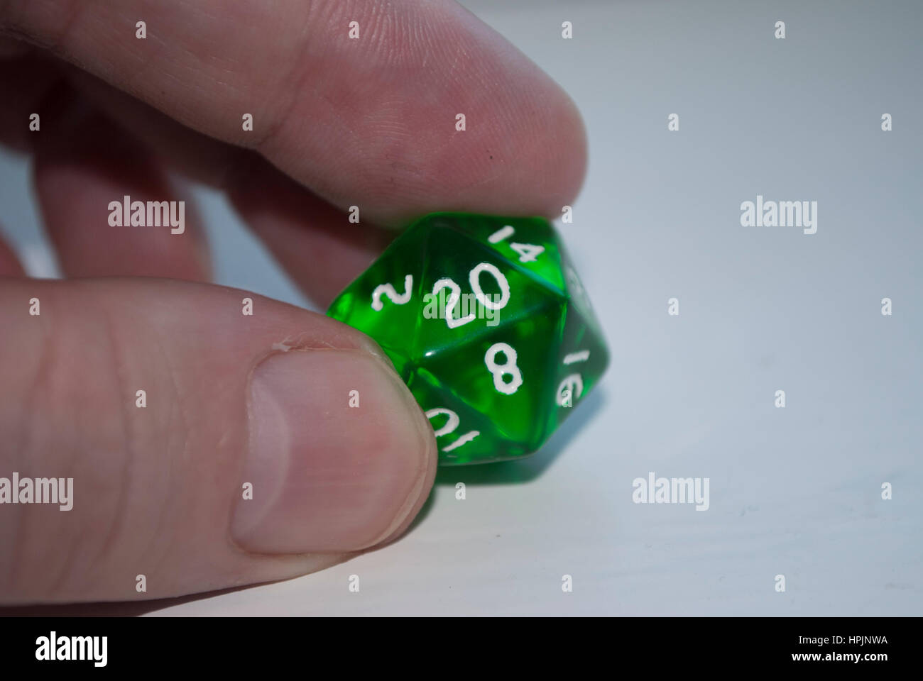 Green d20 die hi-res stock photography and images - Alamy