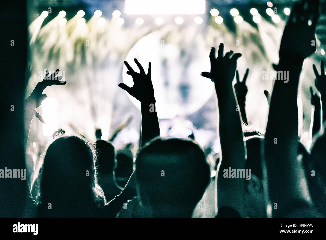 Concert crowd applauding at a music festival Stock Photo - Alamy