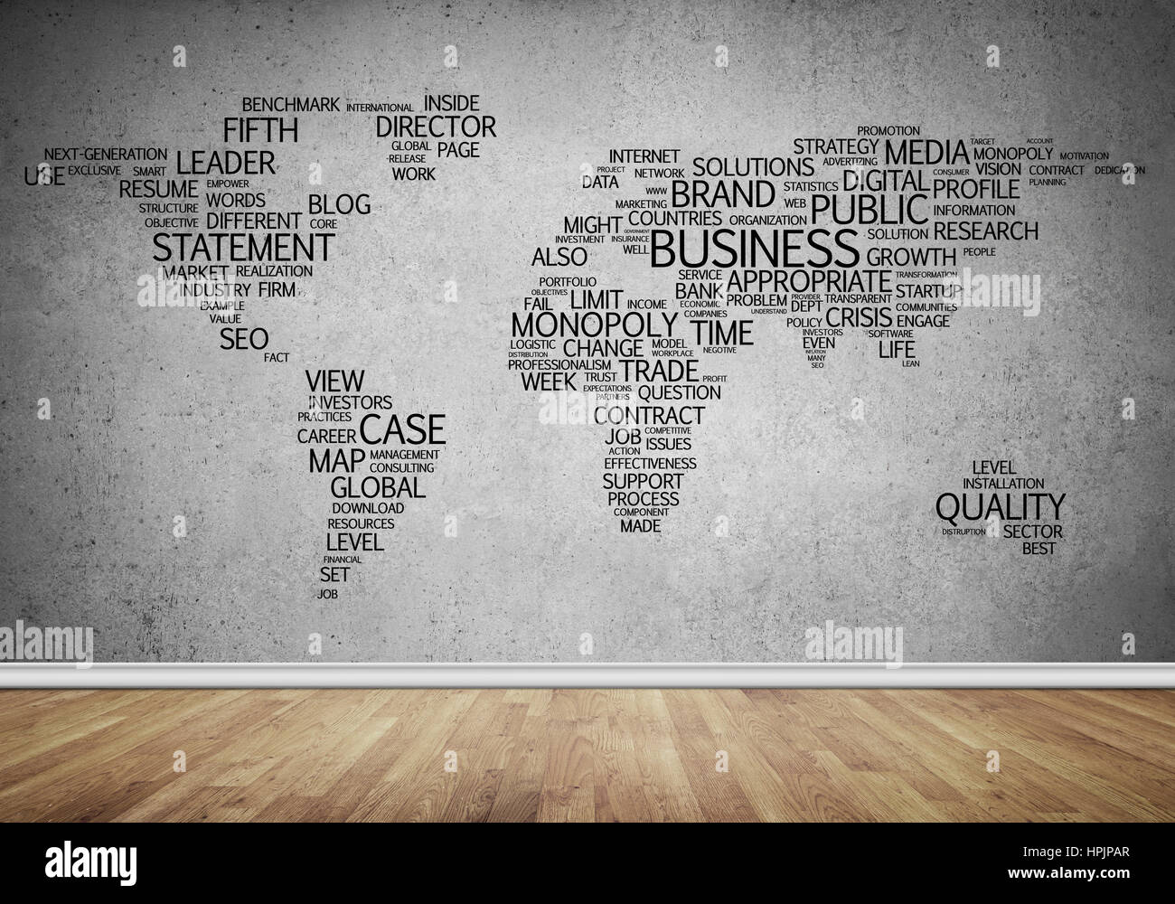 World map in typography Stock Photo - Alamy