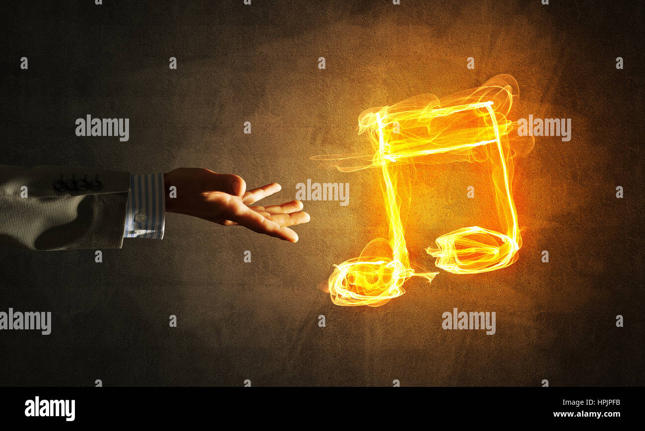 Music concept presented by fire burning icon Stock Photo - Alamy
