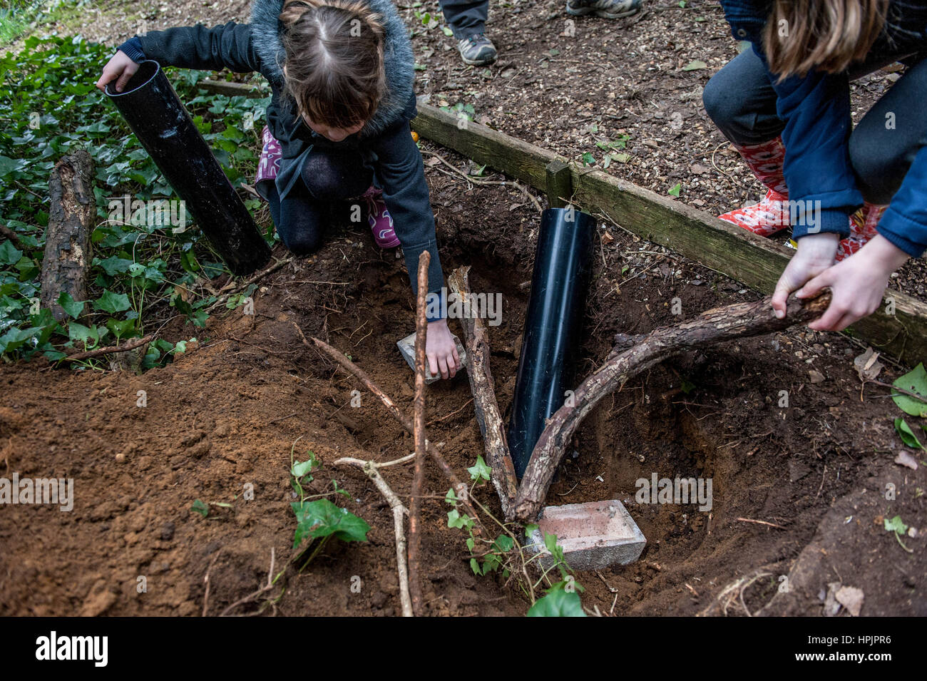 primary school kids building a hibernaculum step by step pictures ...