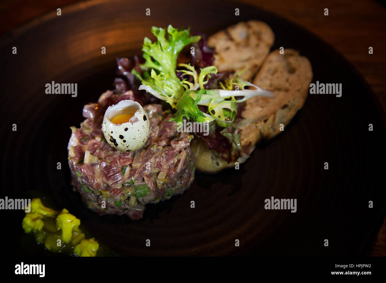 Filet Americain (Steak Tartare) served at South of Houston in The Hague ...