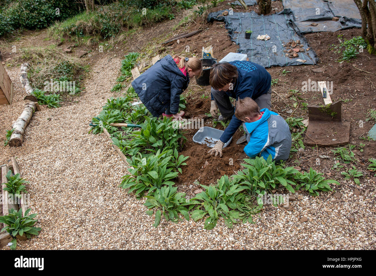 kids build hibernaculum Stock Photo - Alamy