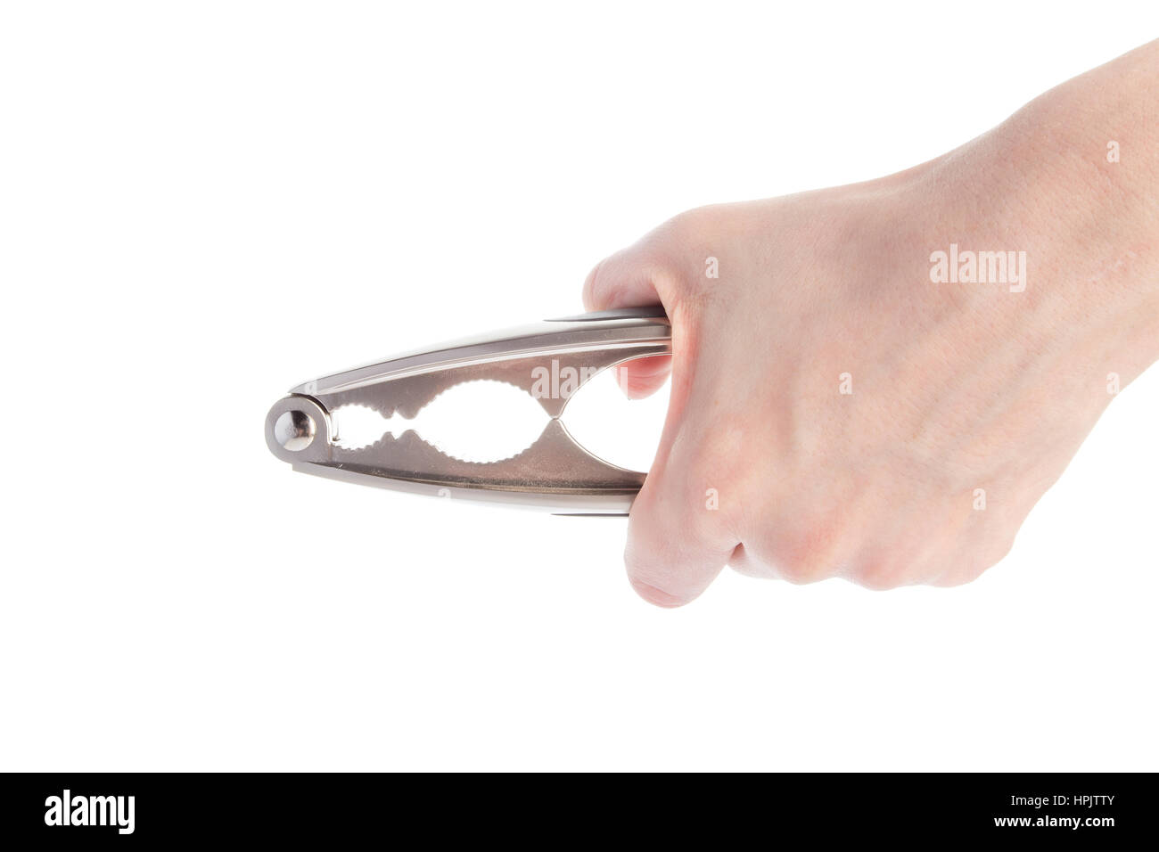 Nutcracker in hand walnut close hi-res stock photography and images - Alamy