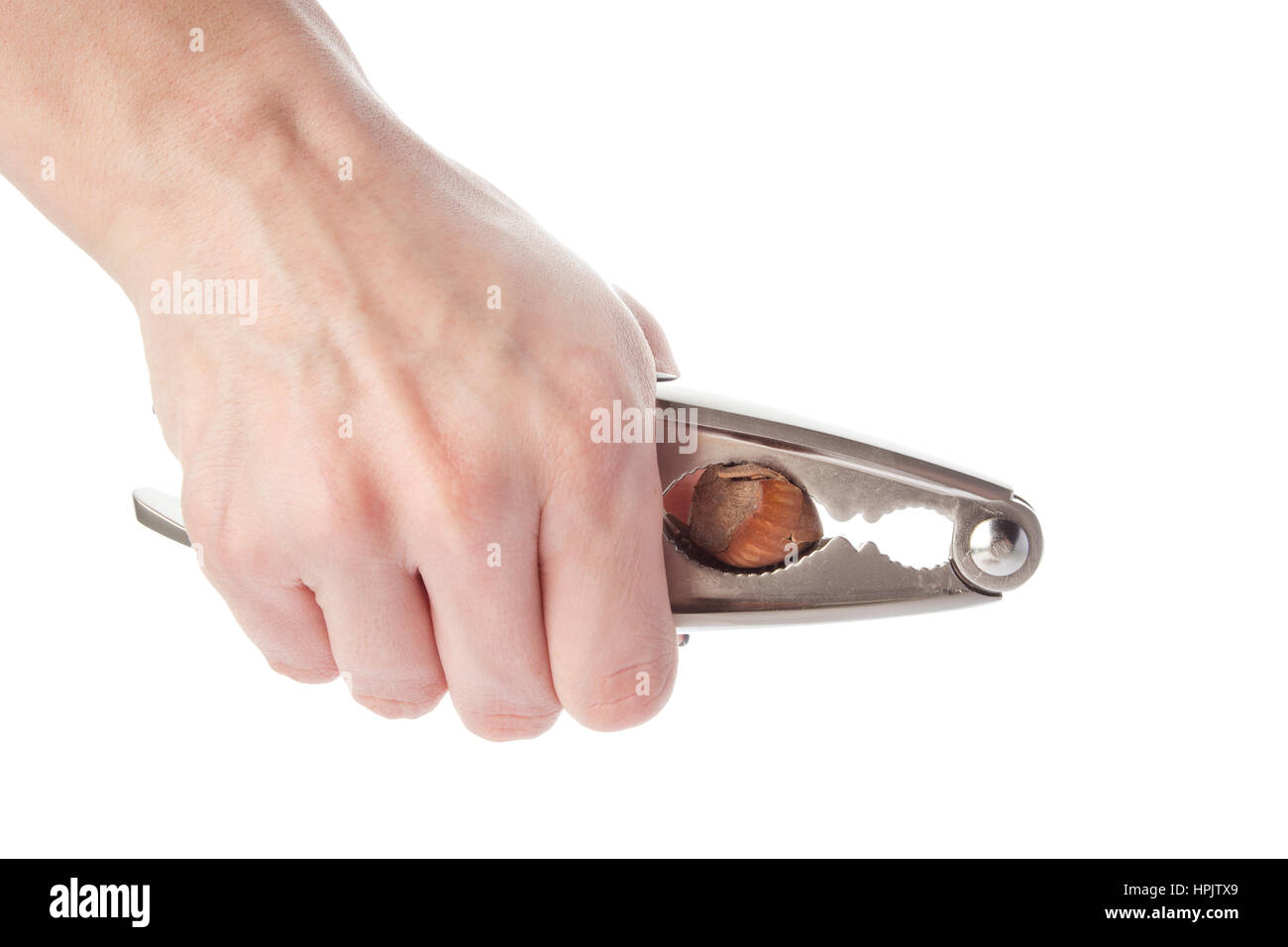 Nutcracker in hand walnut close hi-res stock photography and images - Alamy