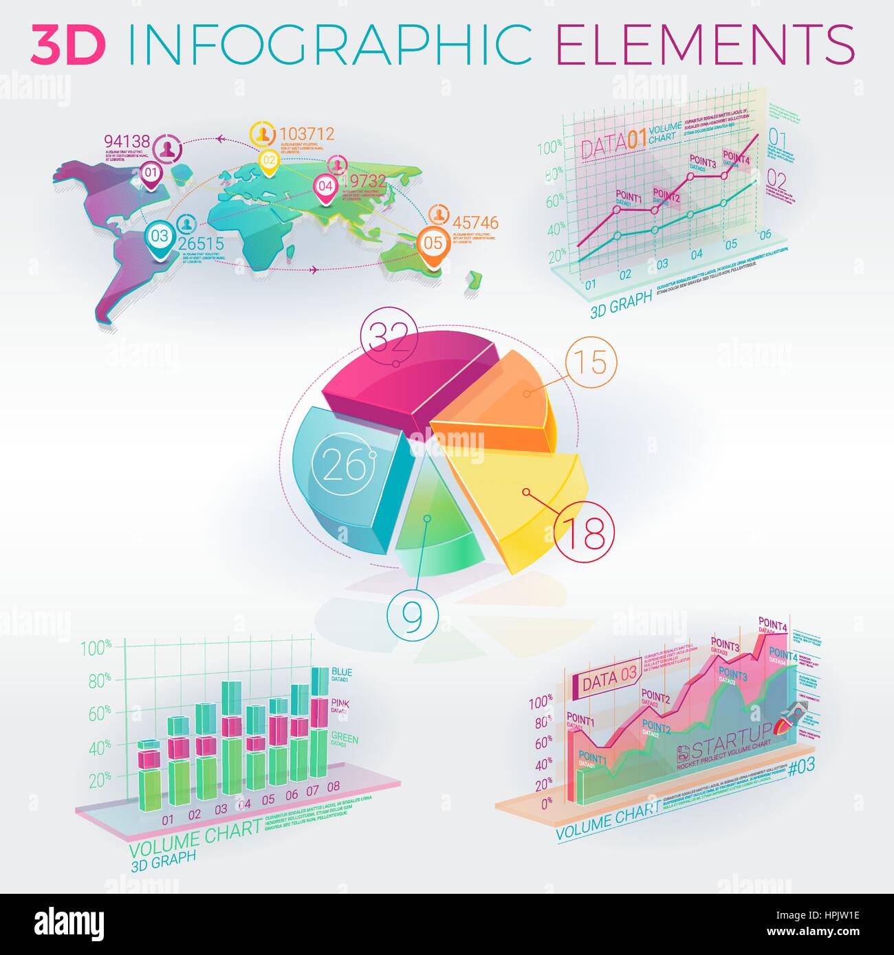 3D Infographic Elements Stock Vector Image & Art - Alamy