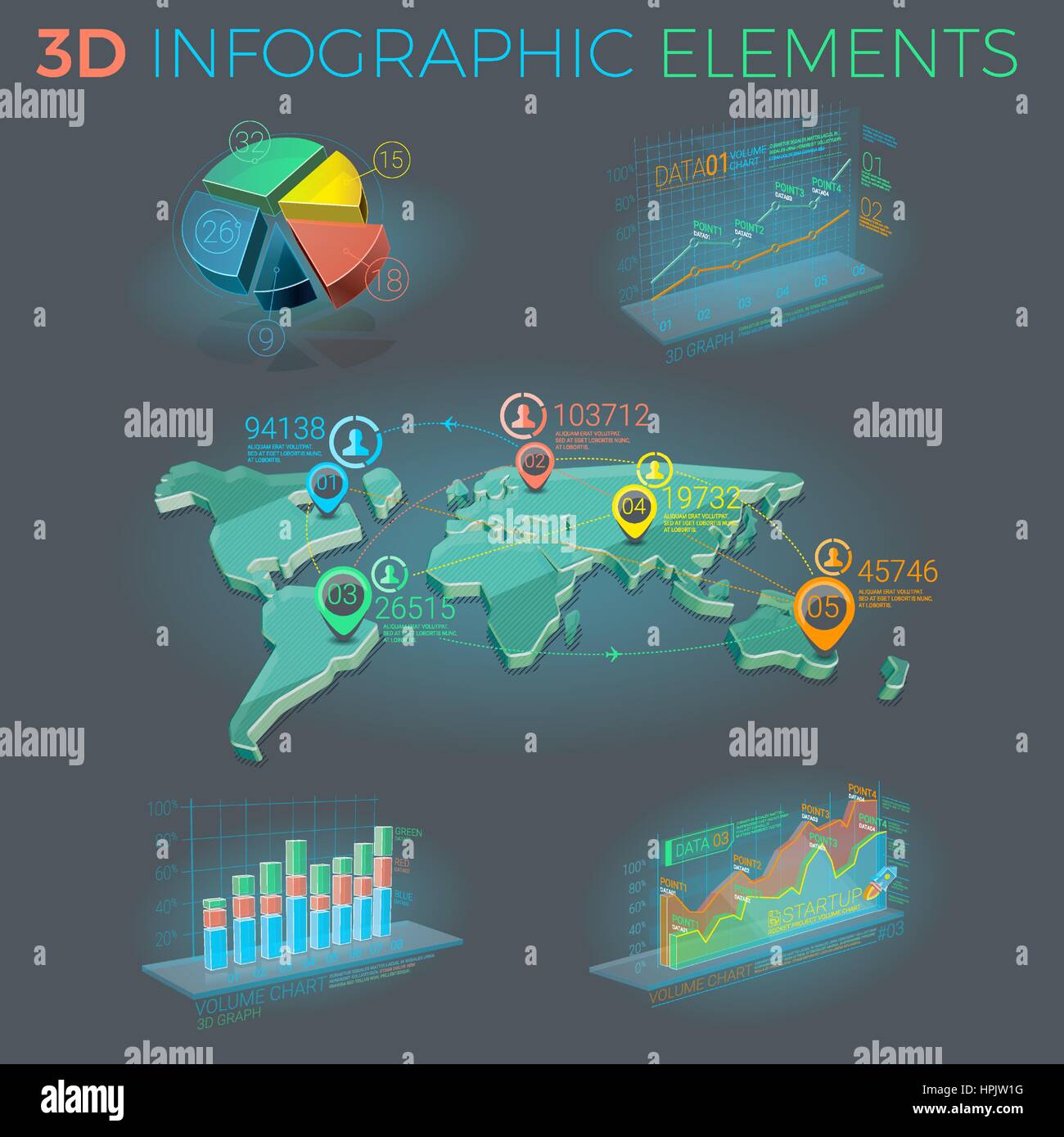 3D Infographic Elements Stock Vector Image & Art - Alamy