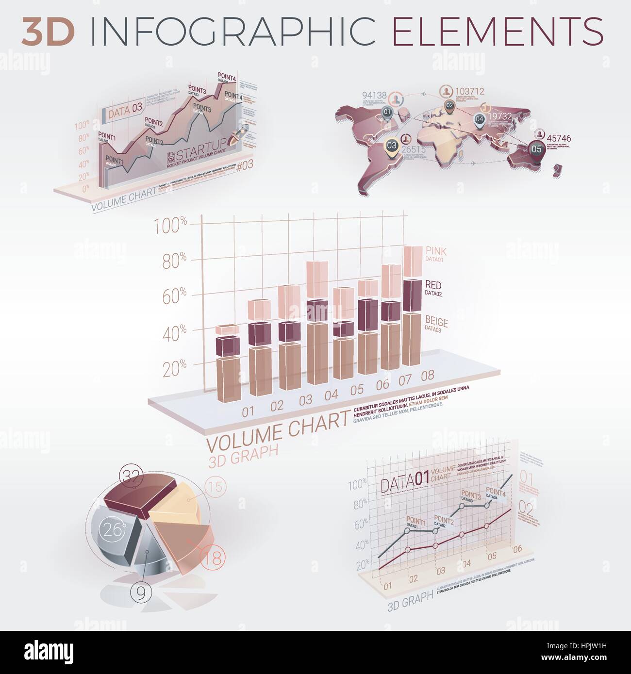 3D Infographic Elements Stock Vector Image & Art - Alamy