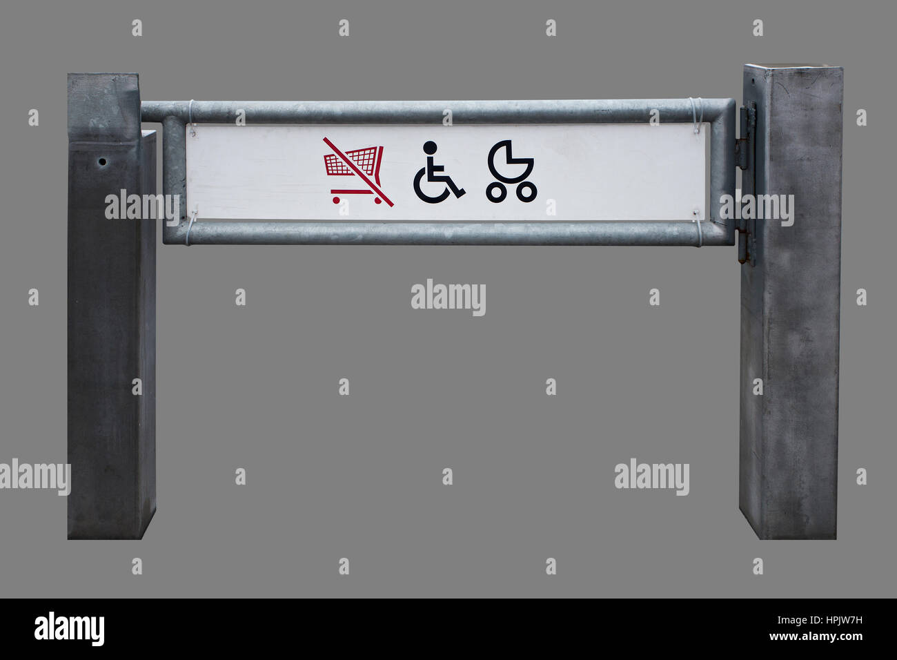 Shop exit for physically challenged persons and strollers isolated on ...