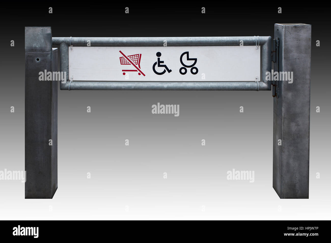 Shop exit for physically challenged persons and strollers isolated on ...