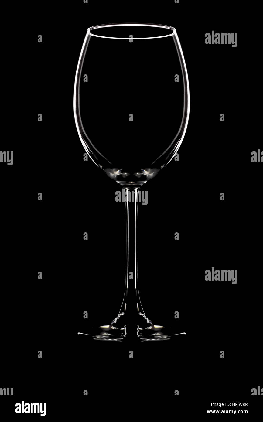Wine glass on black background beverage glassware Stock Photo - Alamy