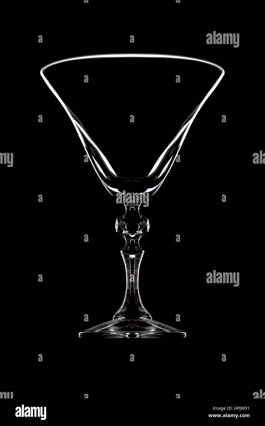 Glass for cocktail on black background beverage glassware Stock Photo ...