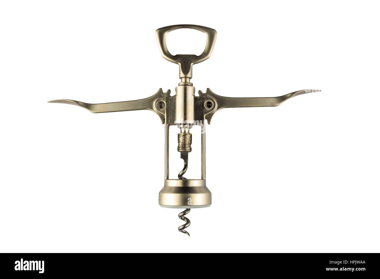 Metal modern corkscrew isolated on white background Stock Photo - Alamy
