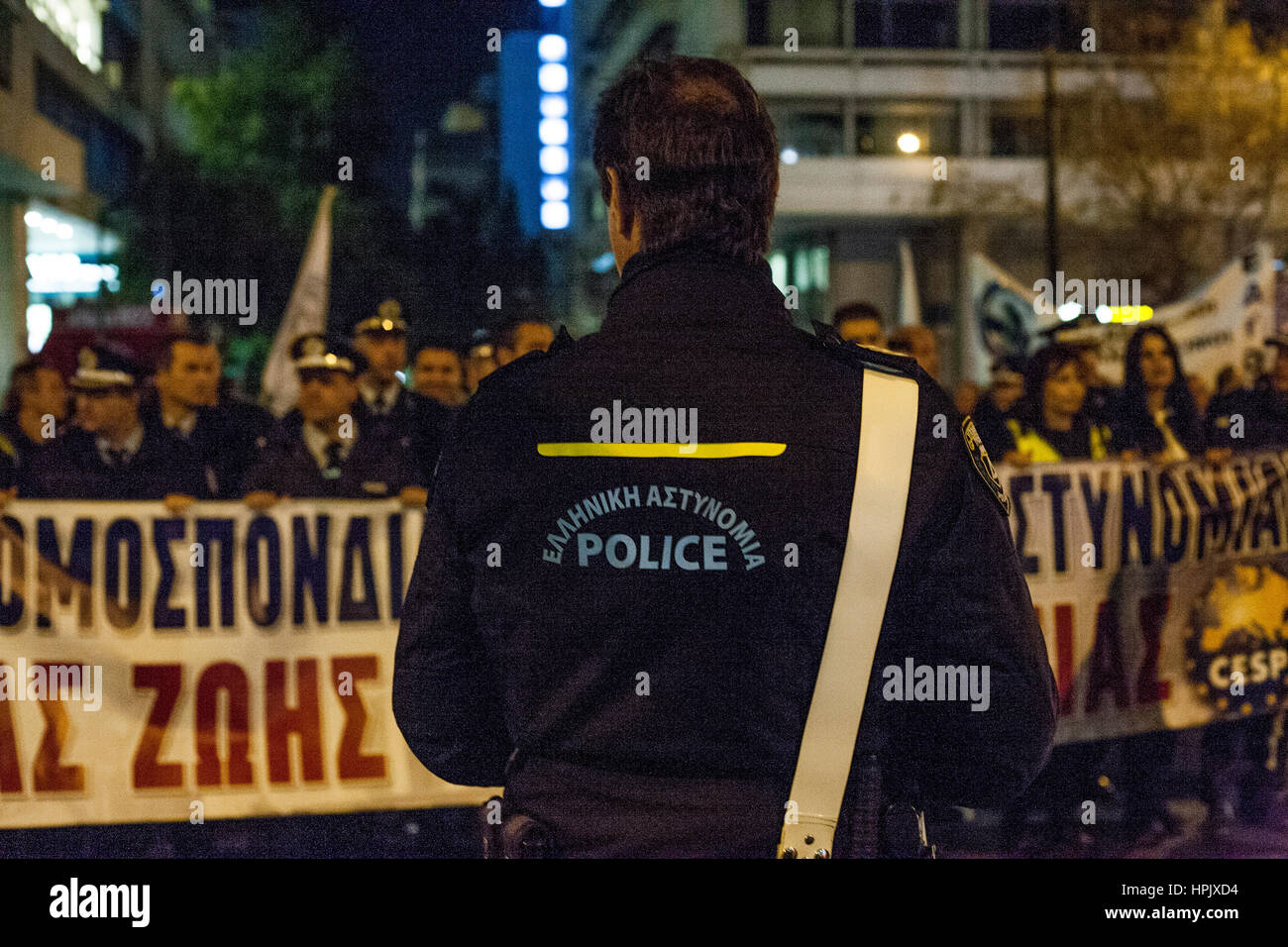 Athens, Greece. 22nd Feb, 2017. Greek law enforcement personnel (Police ...