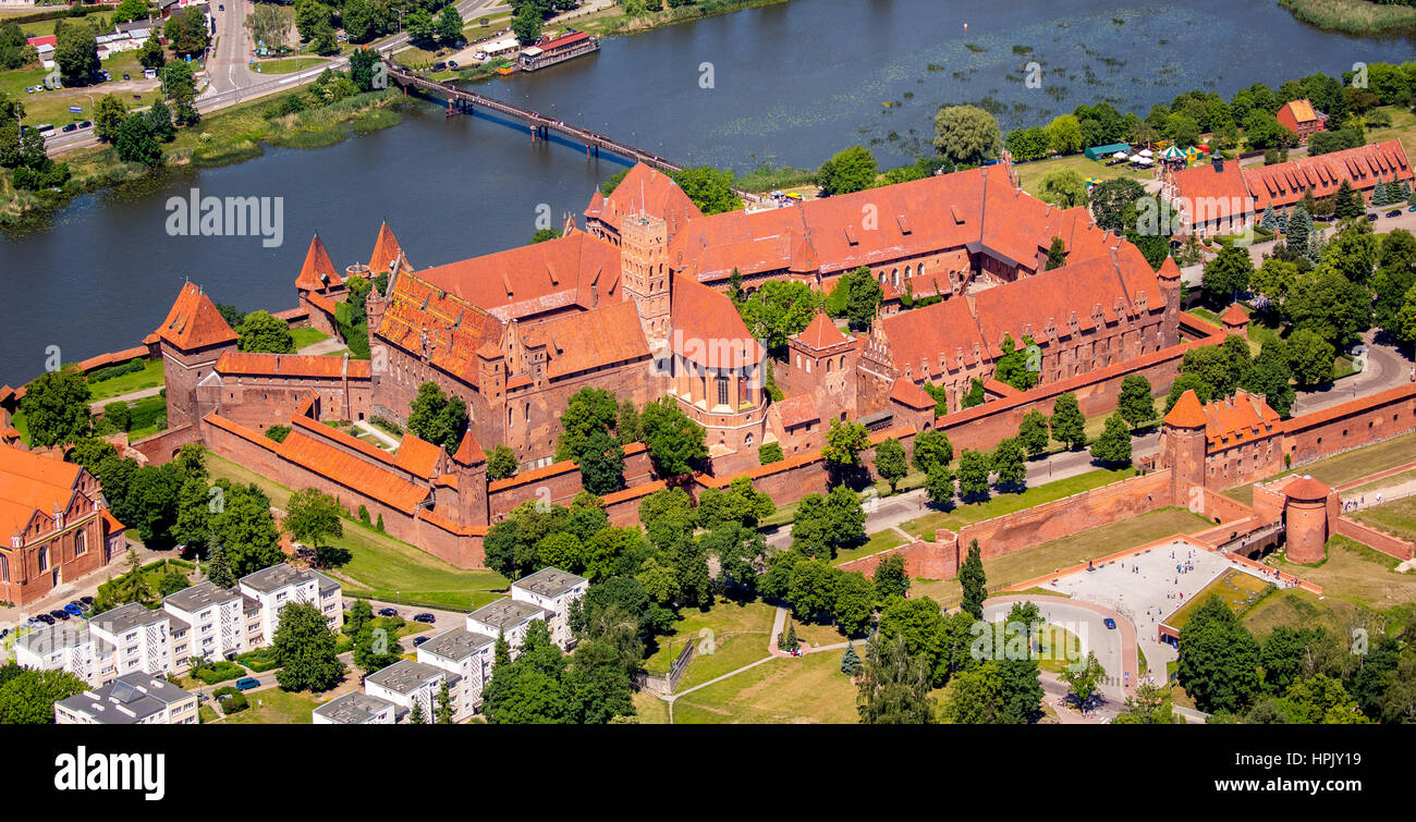 Malbork, Burganlage, Backsteingotik, Fluss Nogat, Stadt Marienburg ...