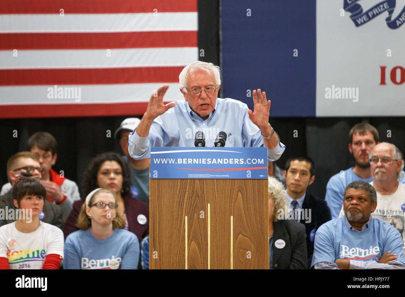 Vermont senator Bernie Sanders campaigning in Burlington for the 2016 ...