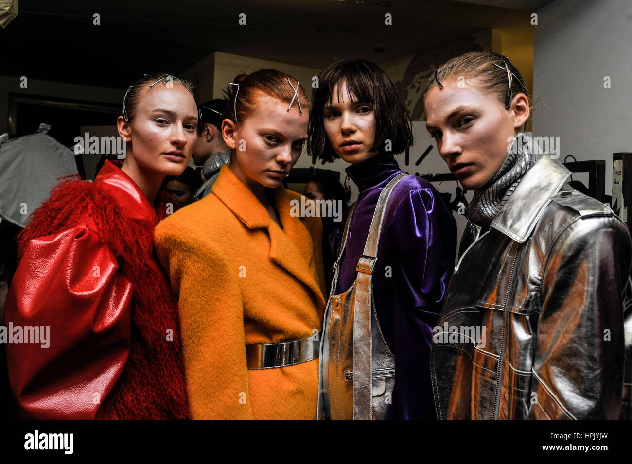 Models are seen backstage ahead of the ANNAKIKI Show Stock Photo - Alamy