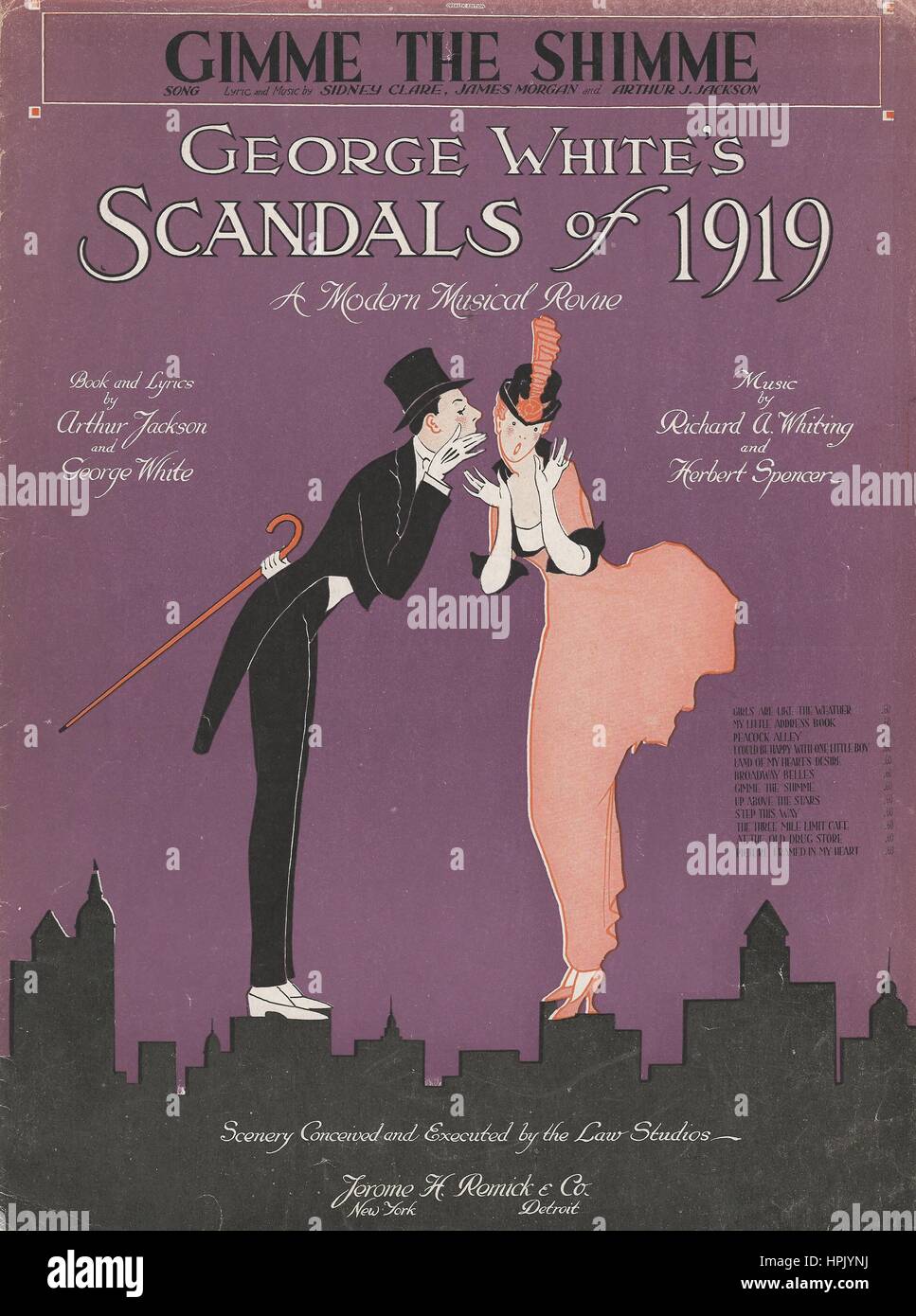 "George White's Scandals of 1919" Musical Sheet Music Cover Stock Photo ...