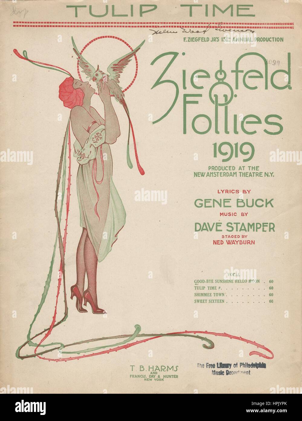 "Ziegfeld Follies of 1919" Musical Sheet Music Cover Stock Photo - Alamy