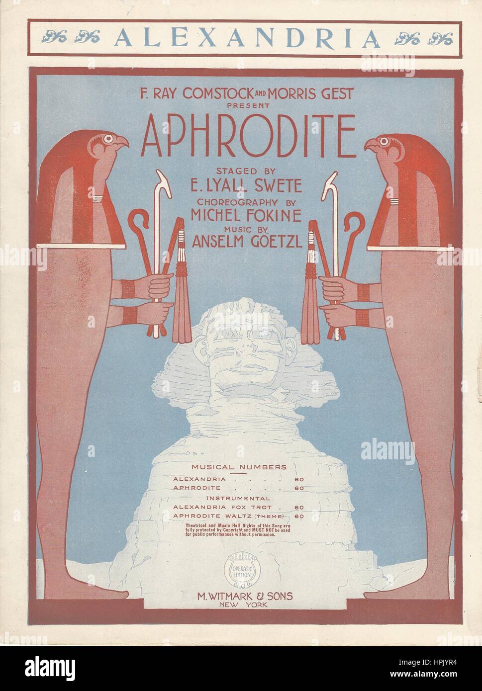 "Aphrodite" 1919 Musical Sheet Music Cover Stock Photo - Alamy