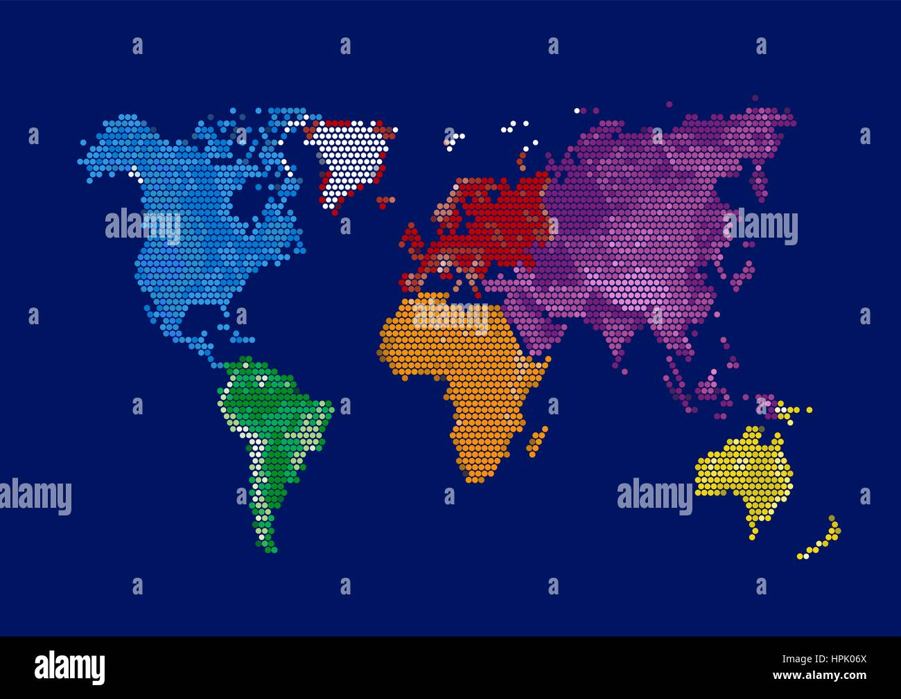 World Continents Map - Dots style illustration Stock Vector Image & Art ...