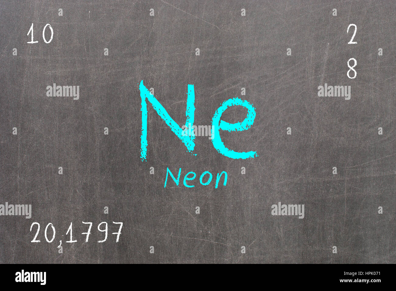 Isolated blackboard with periodic table, Neon, Chemistry Stock Photo ...