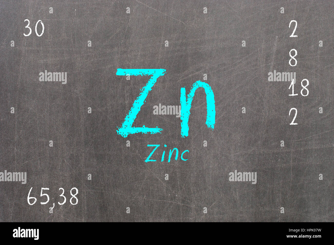 Isolated blackboard with periodic table, Zinc, Chemistry Stock Photo ...