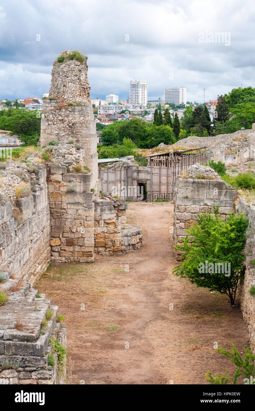 The remains of the ancient city of Chersonesus. Founded by the ancient ...