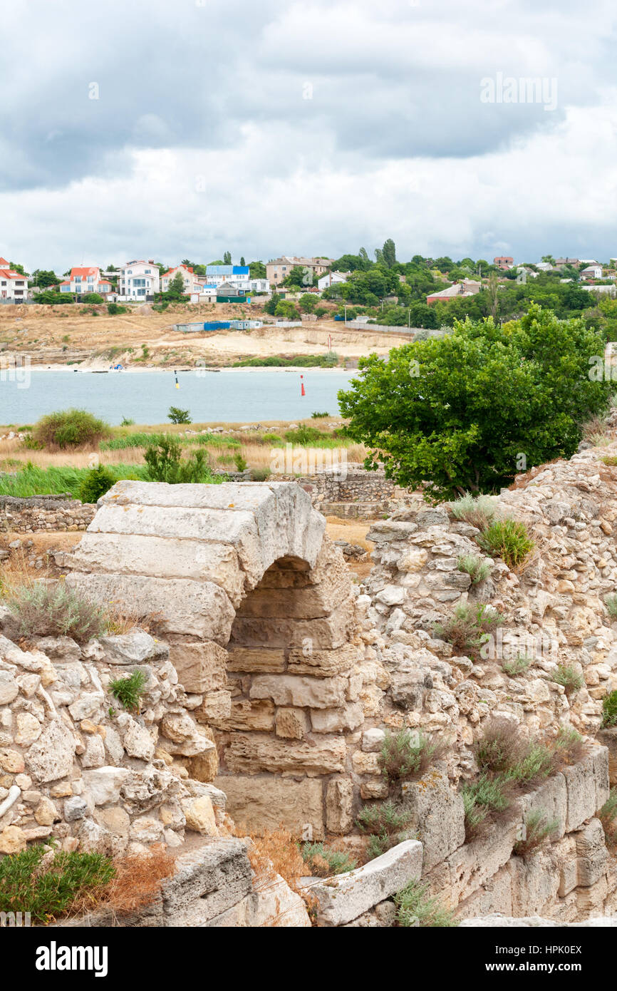 The remains of the ancient city of Chersonesus. Founded by the ancient ...